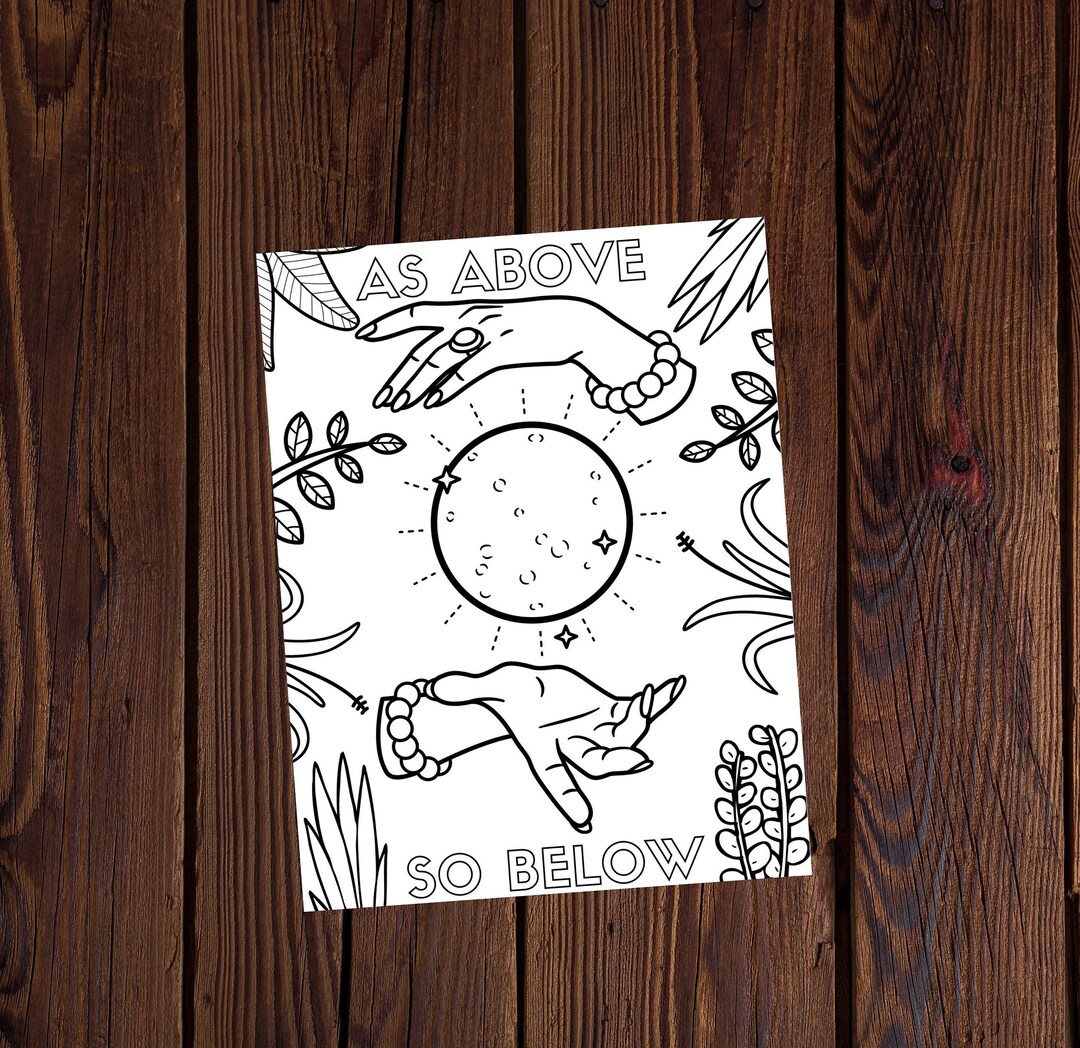 As Above so Below Printable Coloring Page- Magical Coloring Page ...