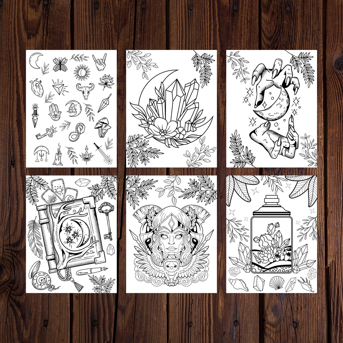 25 Witchy Coloring Pages-magical Coloring-spiritual - Etsy