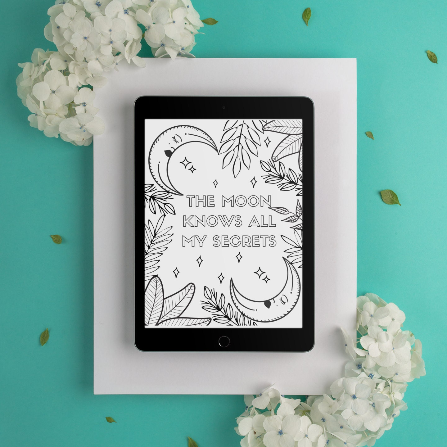 The Moon Knows All My Secrets Coloring Page Spiritual - Etsy