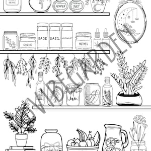 A Very Witchy Kitchen Coloring Page-herbs Coloring-spice Coloring ...