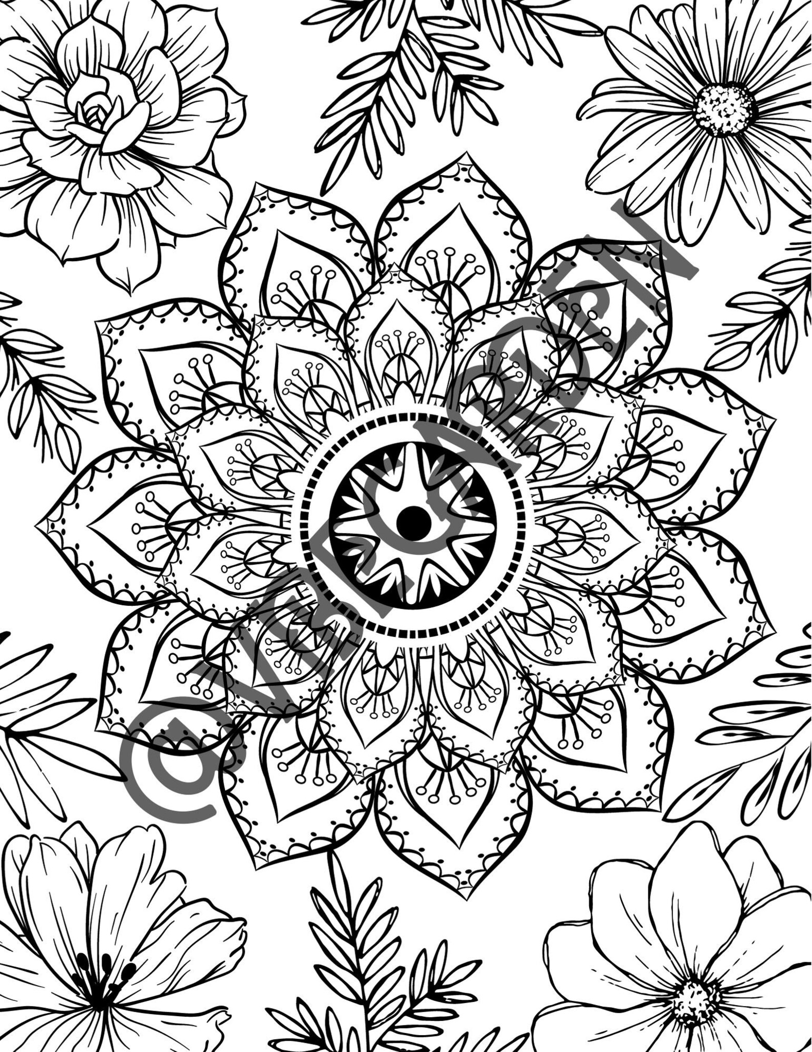 Mandela Magic Printable Coloring Page Magical Coloring Page - Etsy