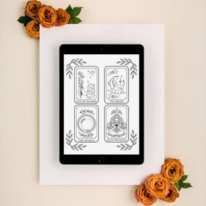 Tarot Coloring Page-witchy Coloring Page-spiritual Coloring-moon ...
