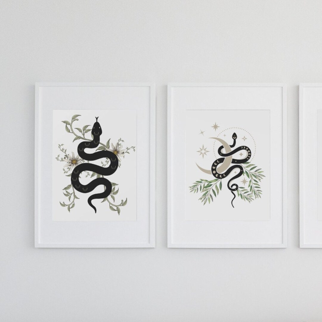 Pack of 2 Magic Serpent Wall Art printable Wall Art-home Décor-witchy ...