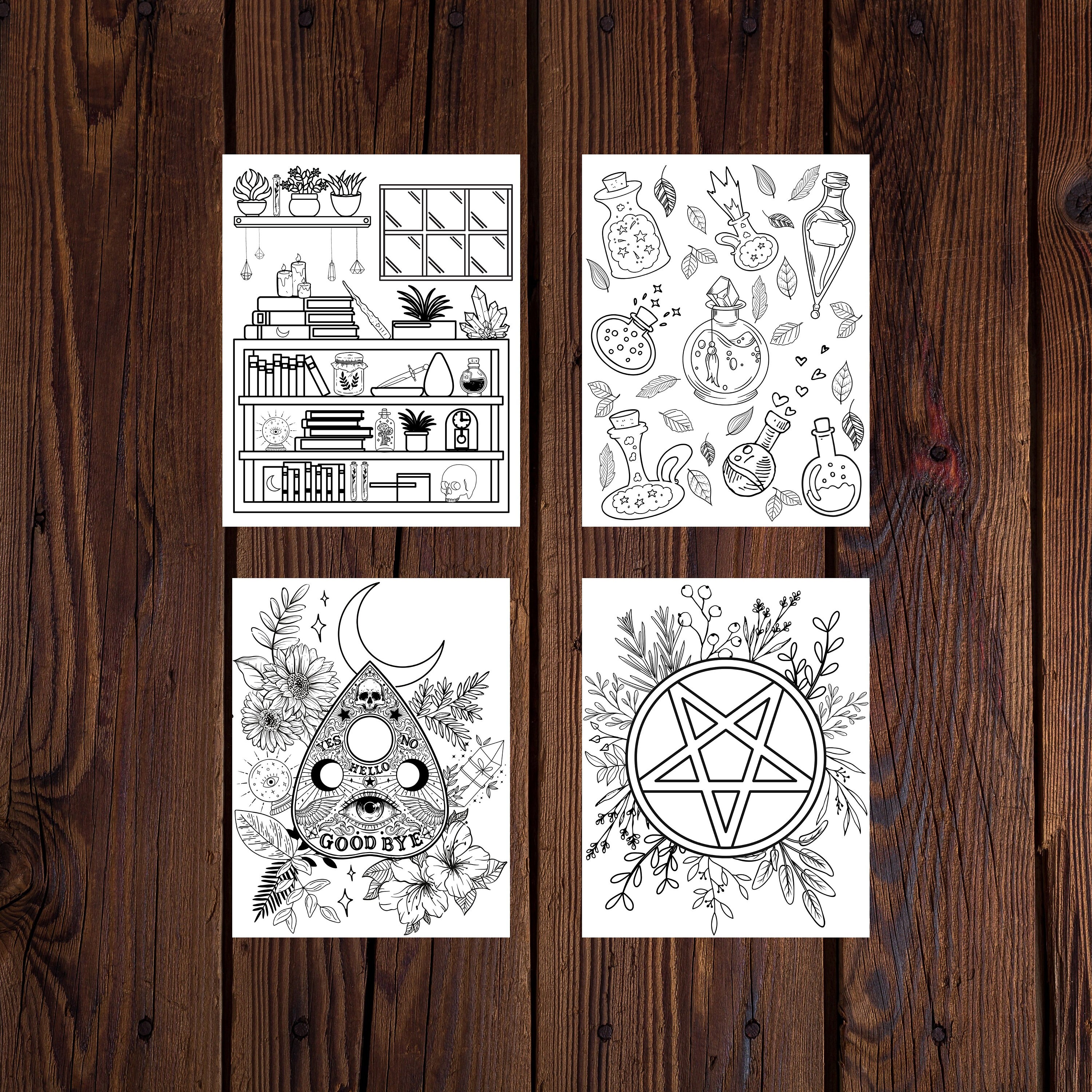 25 Witchy Coloring Pages-magical Coloring-spiritual Coloring-coloring ...