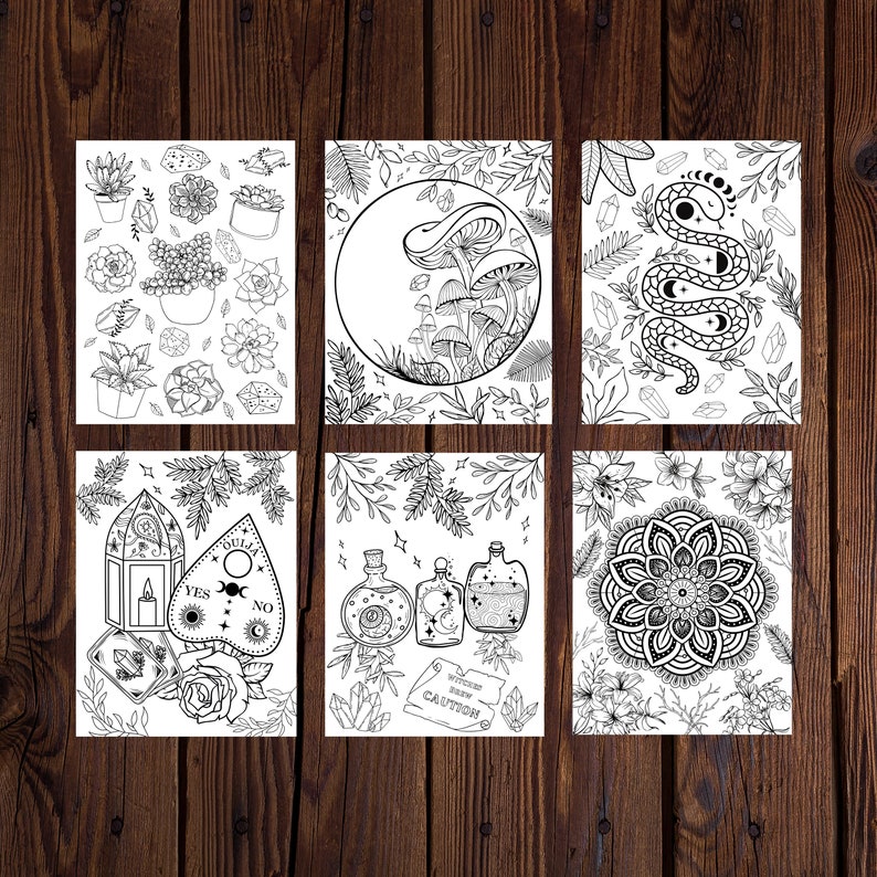 25 Witchy Coloring Pages-magical Coloring-spiritual Coloring-coloring ...
