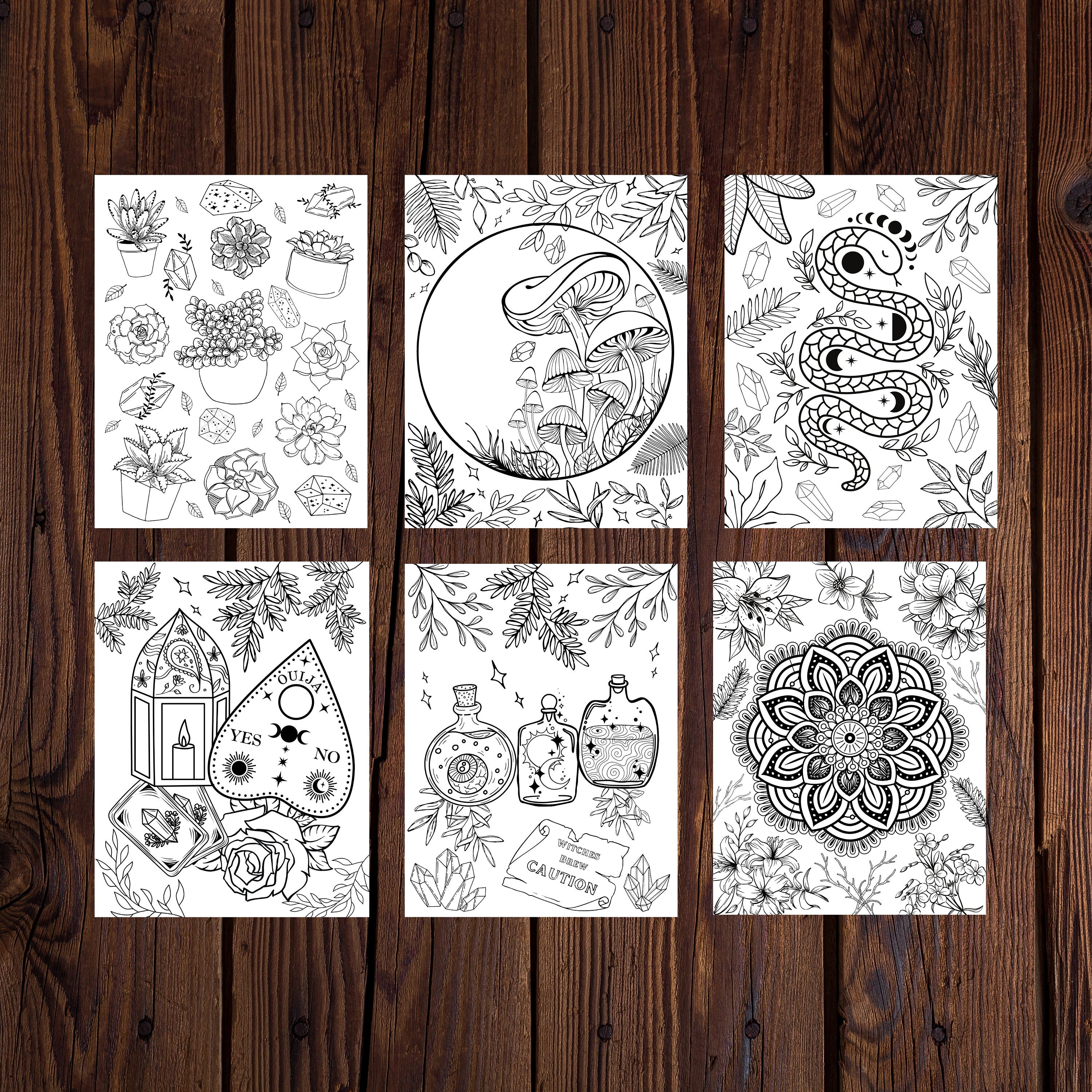 25 Witchy Coloring Pages-magical Coloring-spiritual Coloring-coloring ...