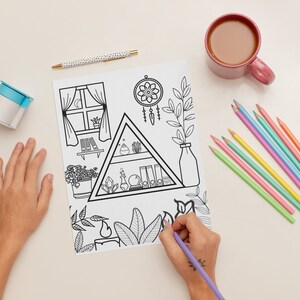 Witchy Room- Coloring Page- Spiritual - Digital - All Ages Coloring ...