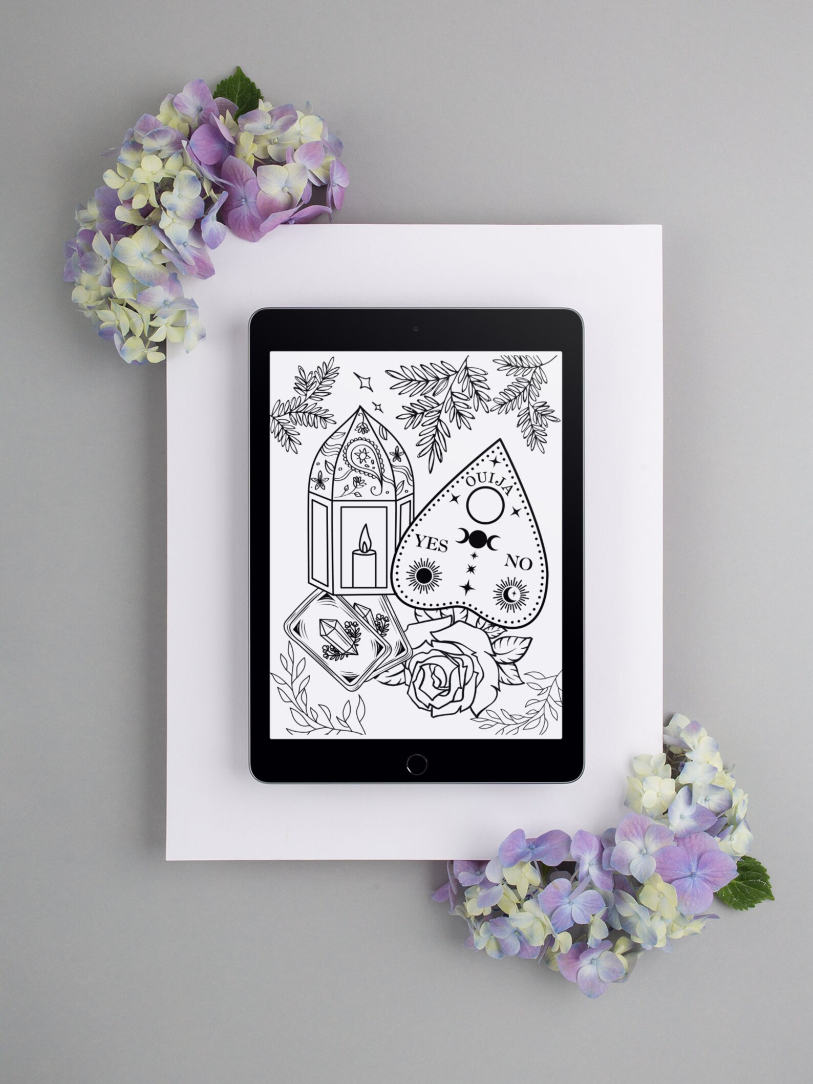 Divination-planchette Coloring Page-witchy Coloring Page-magical ...