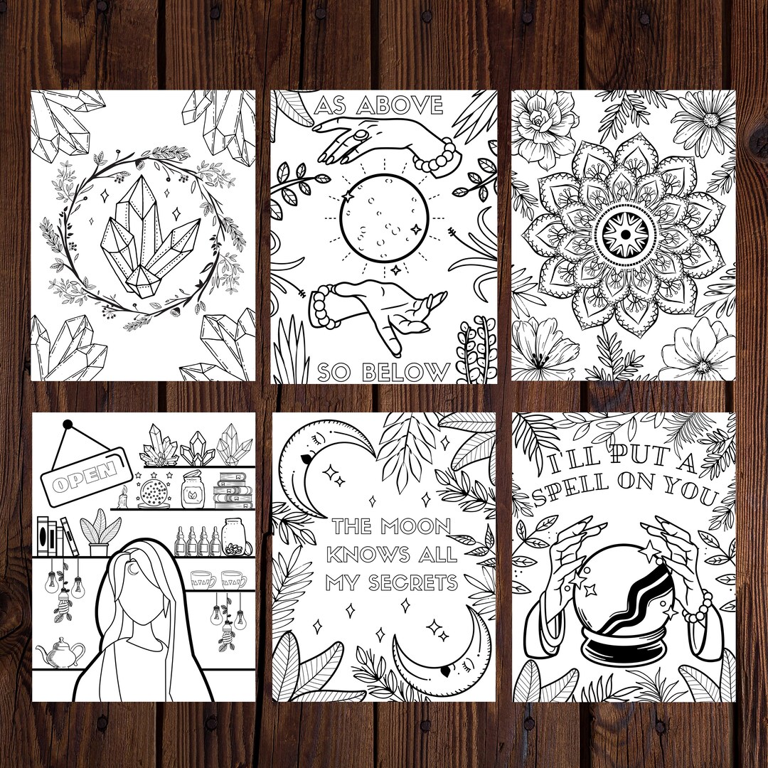 25 Pack of Printable Coloring Pages-magical Coloring Pages-spiritual ...