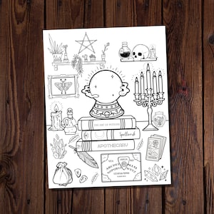 The Art of Potions Coloring Page-crystal Ball-ouija Board Coloring ...