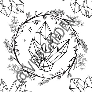 Crystal Magic Printable Coloring Page-magical Coloring Page- Witchy ...
