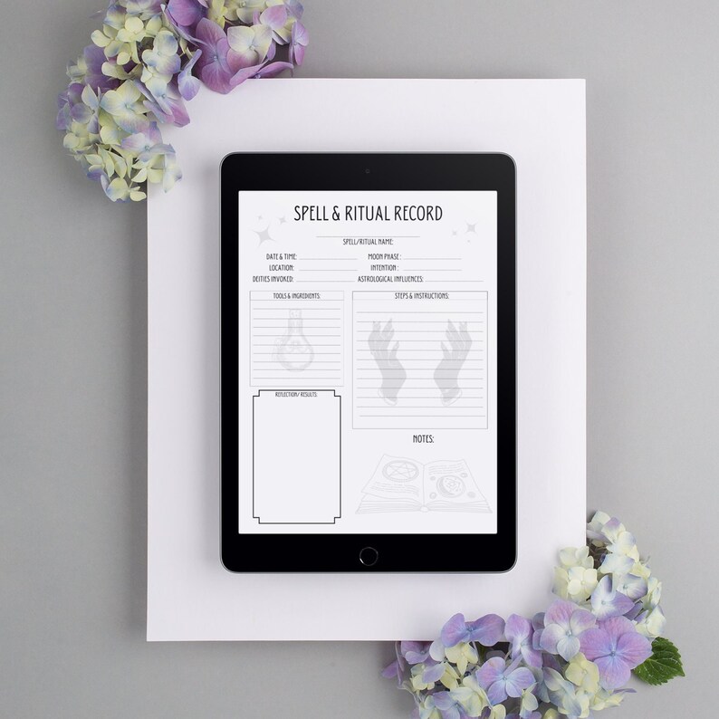 Spell & Ritual Grimoire Template-book of Shadows Page-record - Etsy