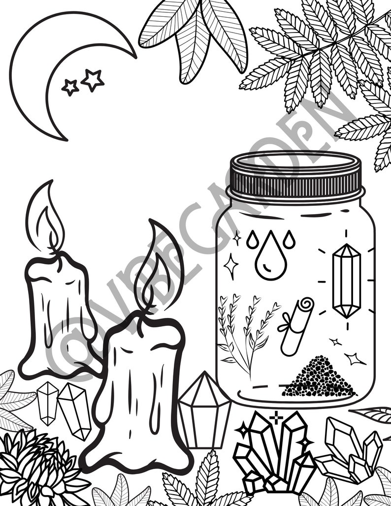 A Night of Magic Spiritual Digital All Ages Coloring - Etsy