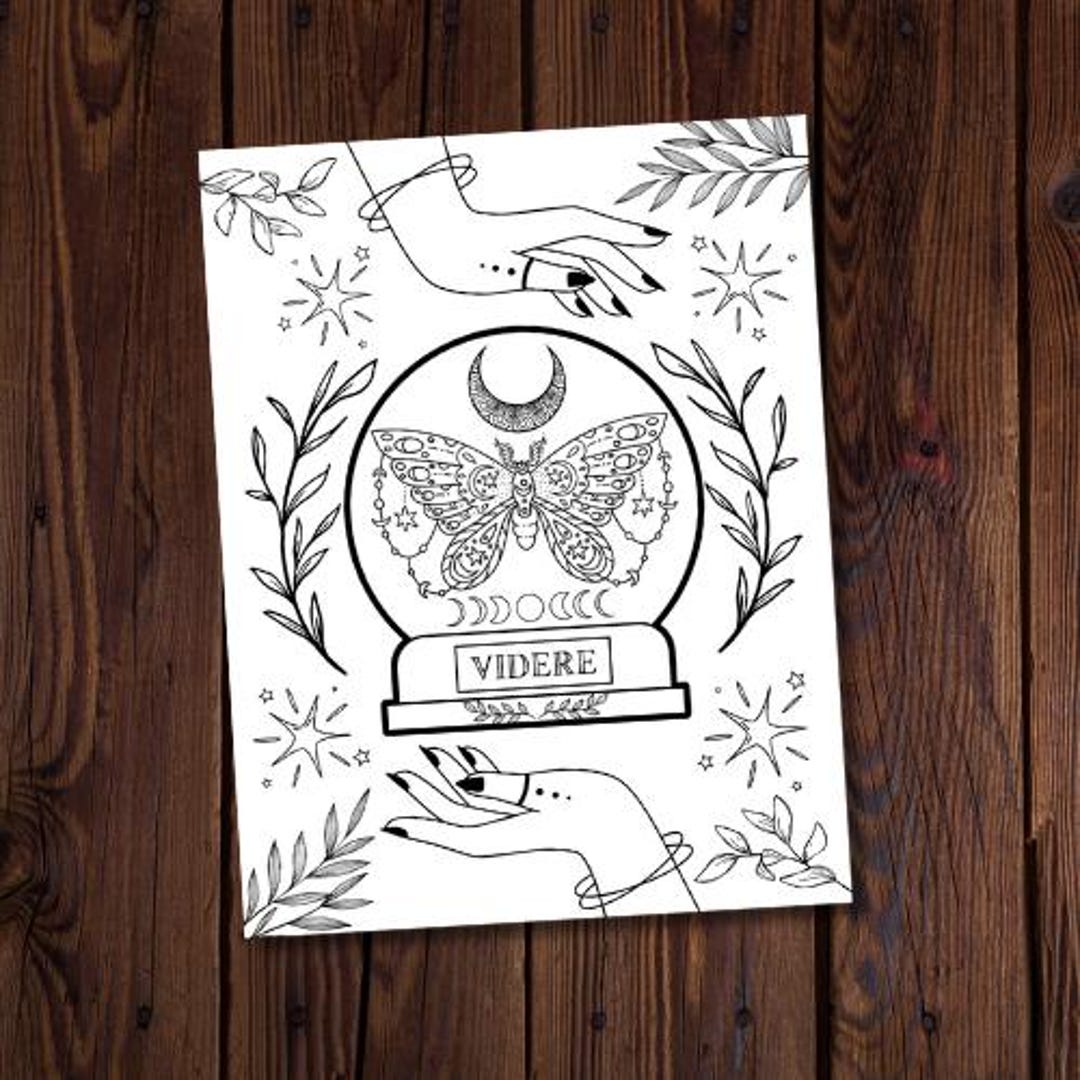Videre-coloring Page-witchy Coloring Page-spiritual Coloring-moon ...