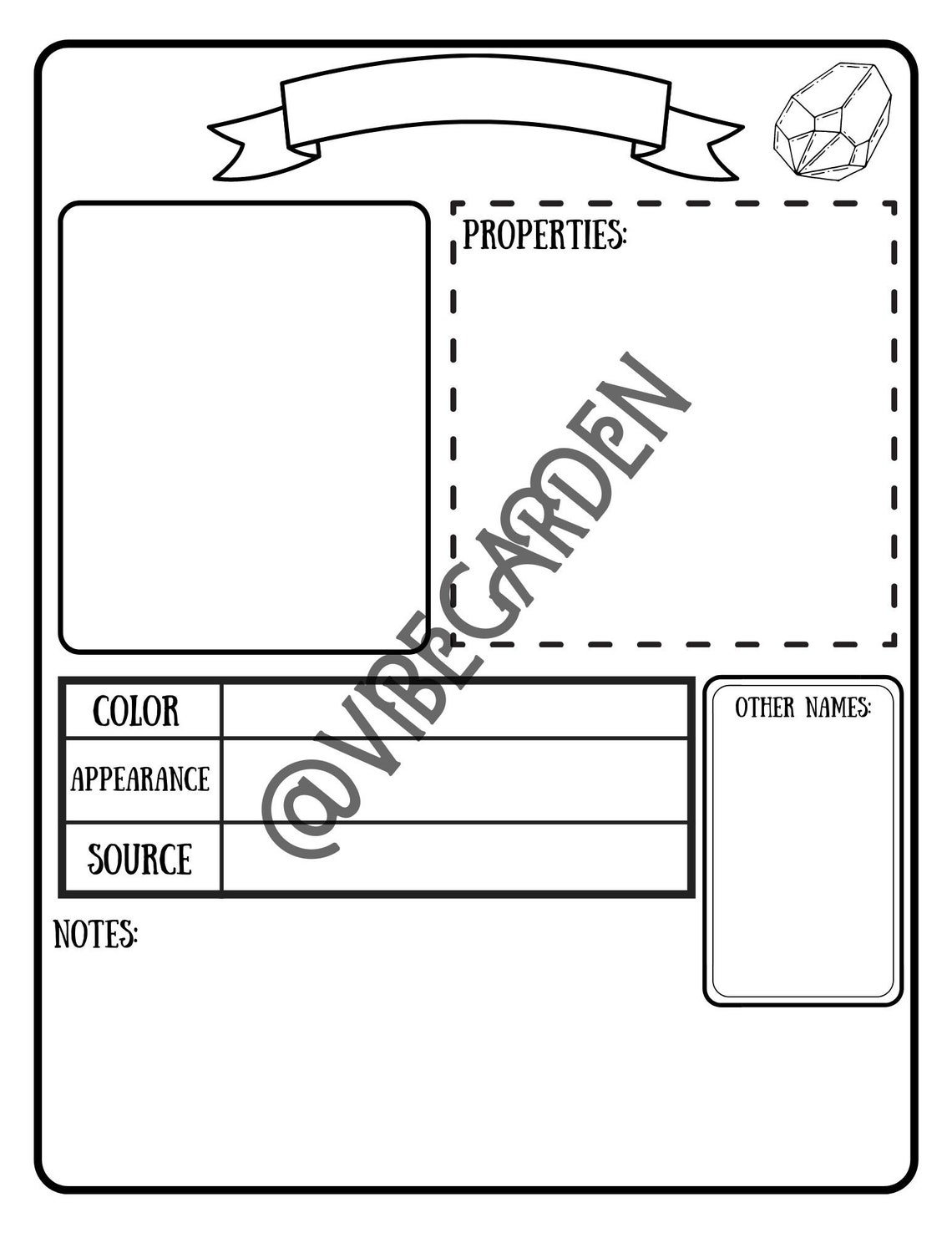 Crystal Identification Printable Crystal Properties - Etsy