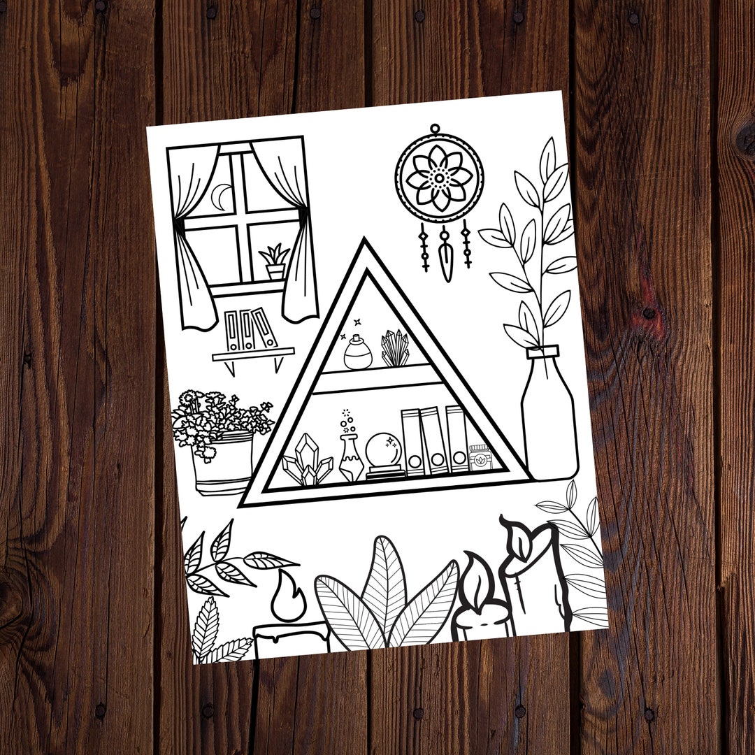 Witchy Room- Coloring Page- Spiritual - Digital - All Ages Coloring ...