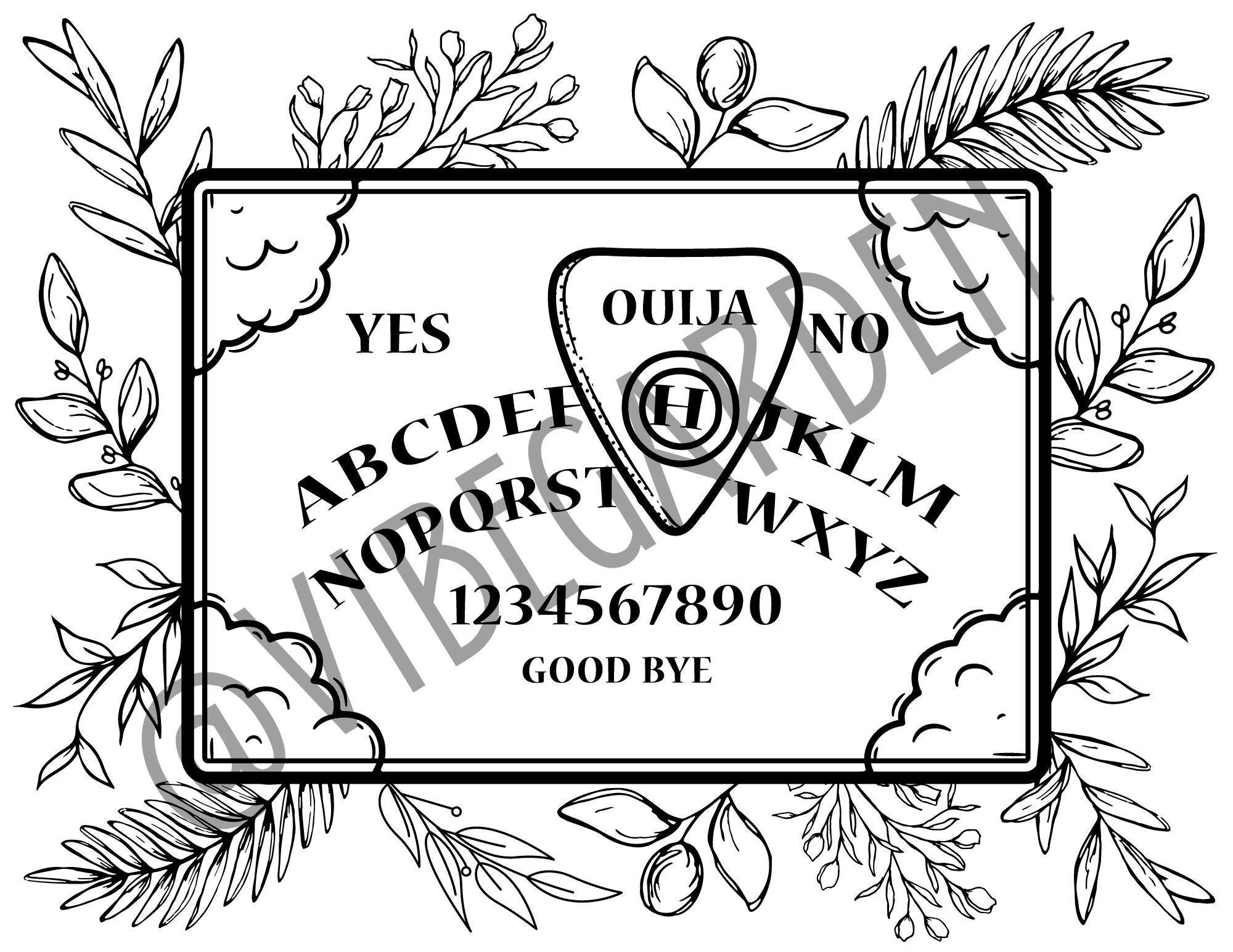 Ouija Coloring Page-witchy Coloring Page-spiritual Coloring-moon ...