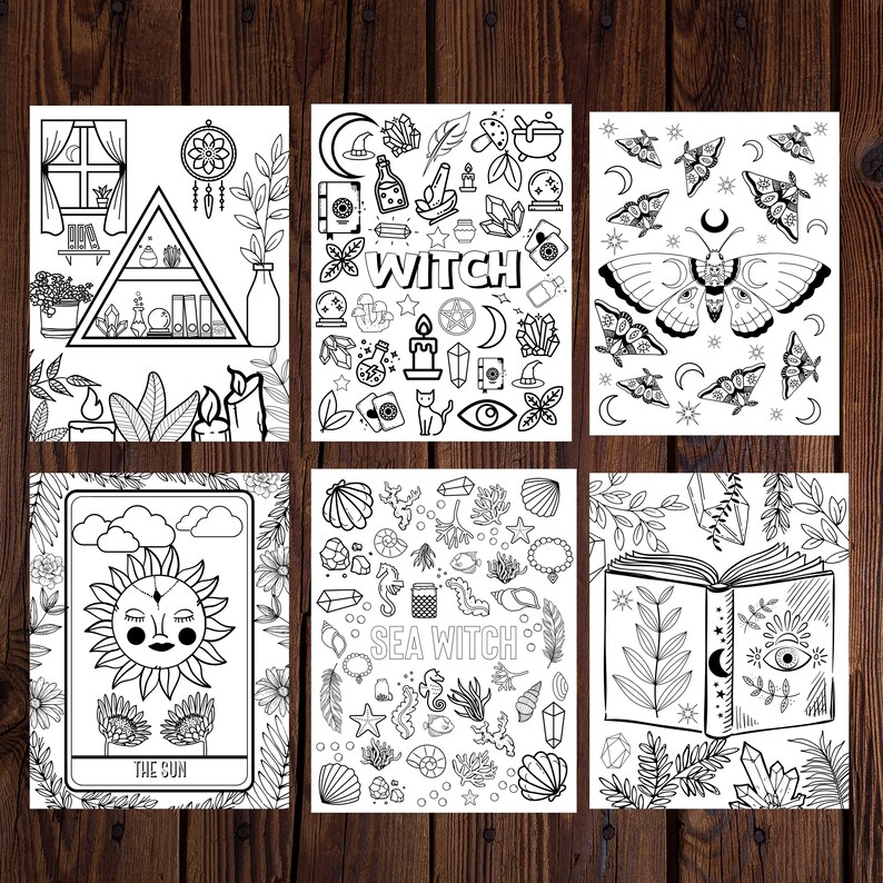25 Pack of Printable Coloring Pages-magical Coloring Pages-spiritual ...
