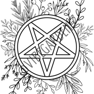 Magic Pentacle Printable Coloring Page-pentacle Coloring-magical ...