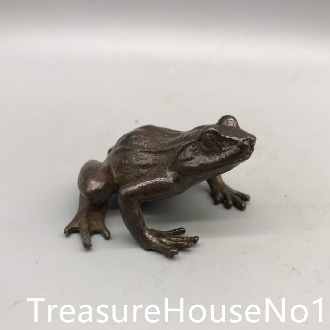 Handcrafted Solid Copper Frog Statue Knickknack From Chinese Antique ...