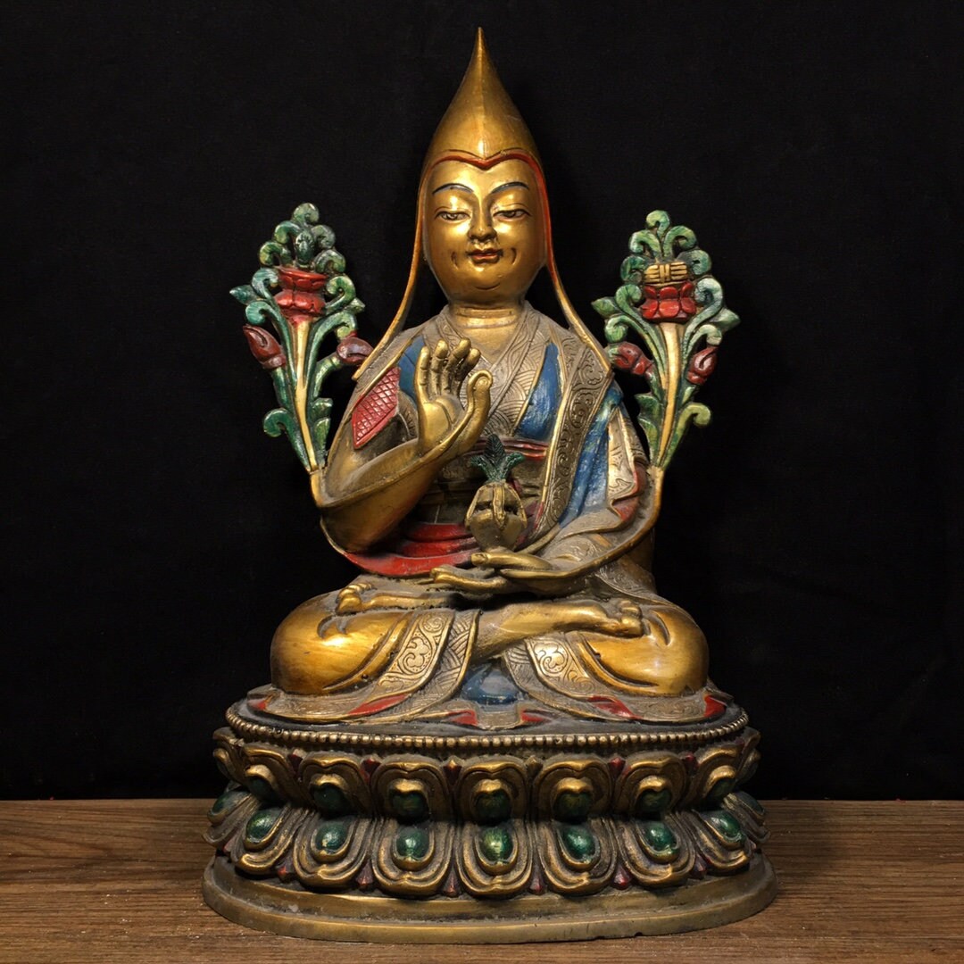 China's Pure Hand-carved Pure Copper Painted Buddha Statue - Etsy