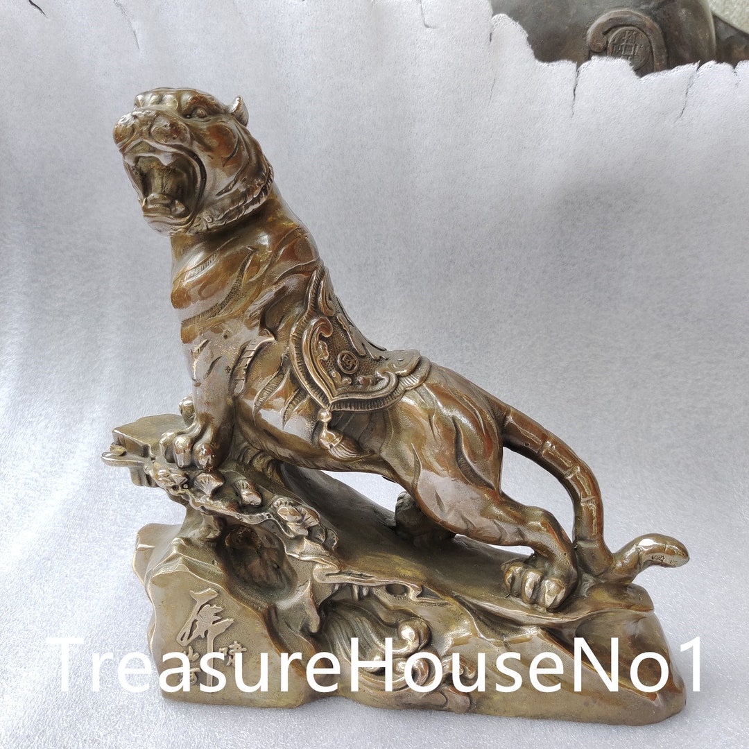 Chinese Antique Pure Copper Tiger Statue is Handmade, Exquisite and ...