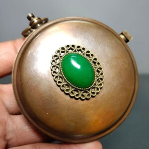 Chinese Antique Hand Carved Pure Copper Reflow Inlaid Compass Compass ...