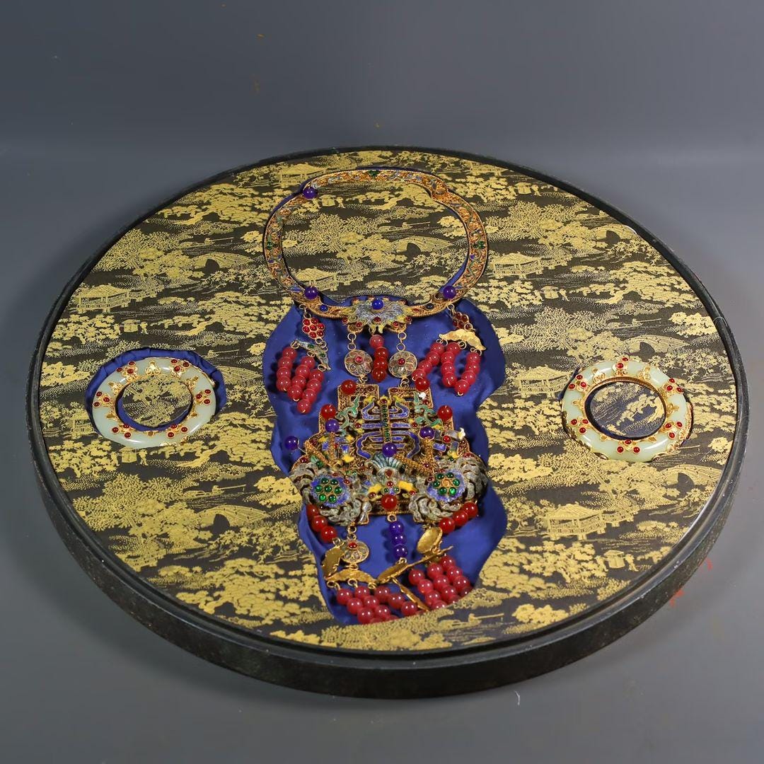 A Set of Chinese Statues, Hand-carved Gemstones, Worth Collecting and ...