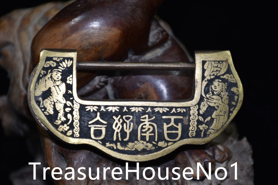 Chinese Antique Natural Pure Copper Lock is Made of Pure Hand - Etsy