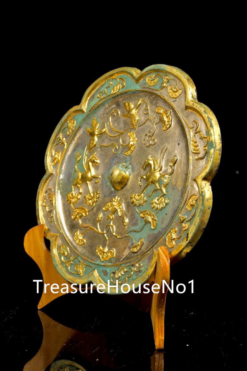 The Bronze Gilded Mirror Statues in Ancient China Were - Etsy