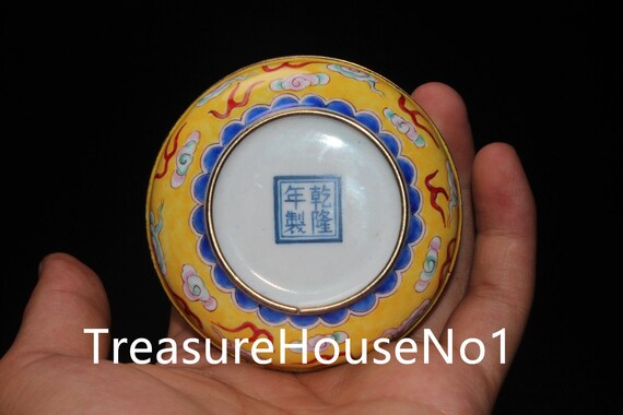 Ancient Chinese Pure Copper Cloisonne Rouge Box Statue Is Made By Hand
