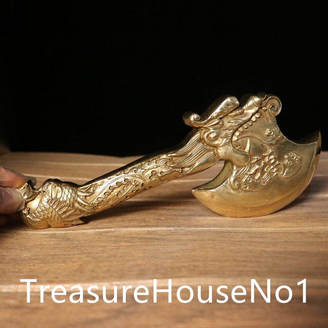Chinese Antique Pure Copper Axe Statue is Handmade, Exquisite and Rare ...
