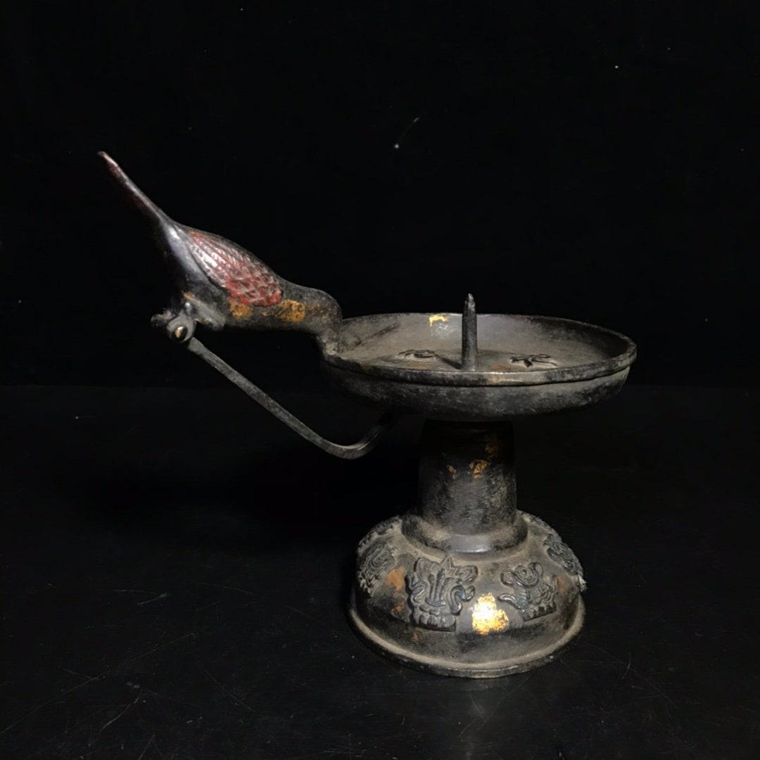 Chinese Pure Handmade Statues Pure Copper Cinnabar Colored - Etsy