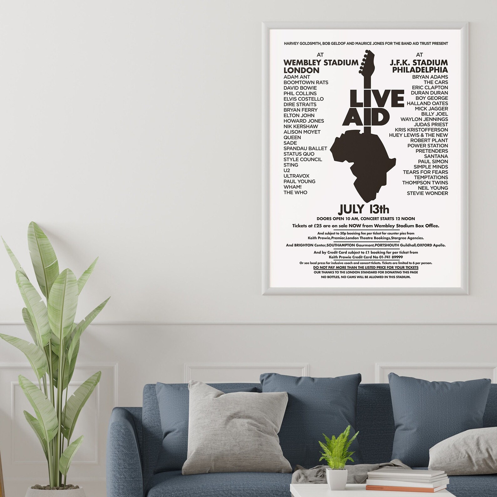 LIVE AID Wembley Concert Printable Poster - Etsy