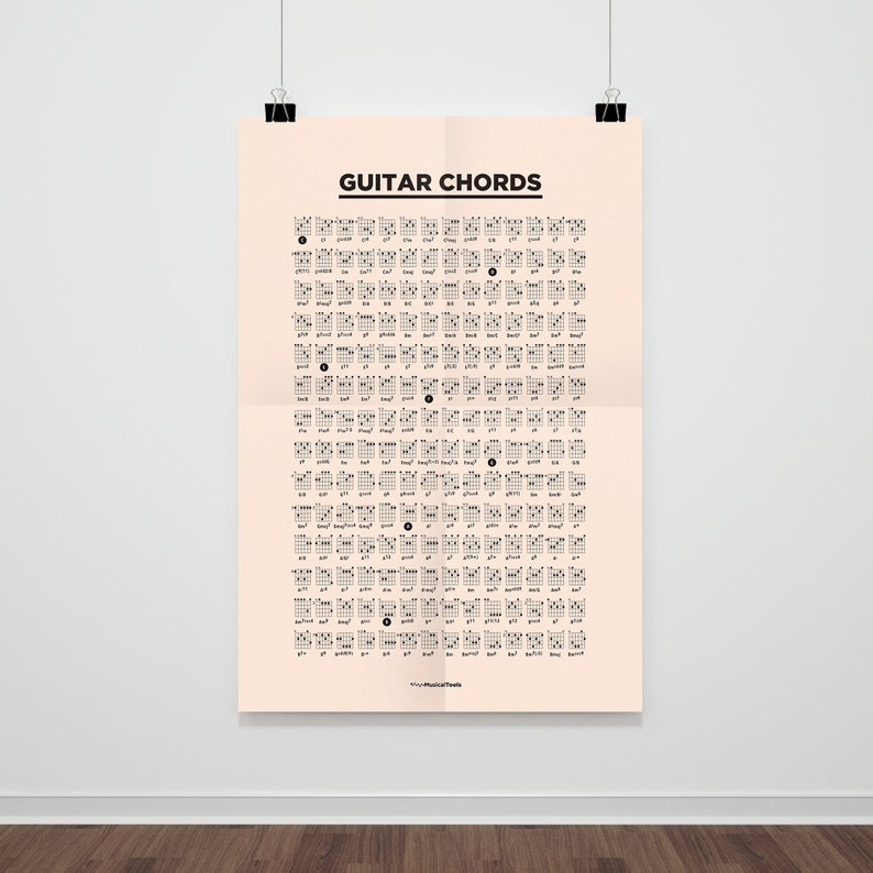Guitar Extended Chord Chart Printable Poster. Music Gift. Guitar ...