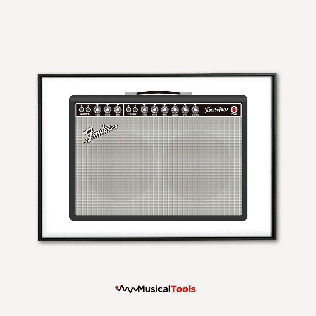 Fender Deluxe Reverb Guitar Amplifier Minimalist Poster. Blackface ...