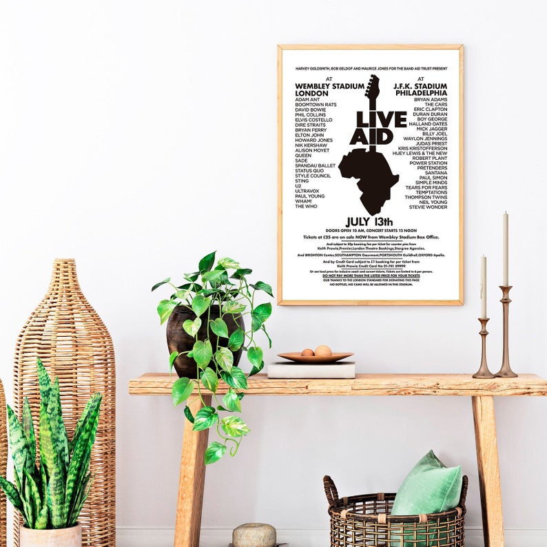 LIVE AID Wembley Concert Printable Poster - Etsy