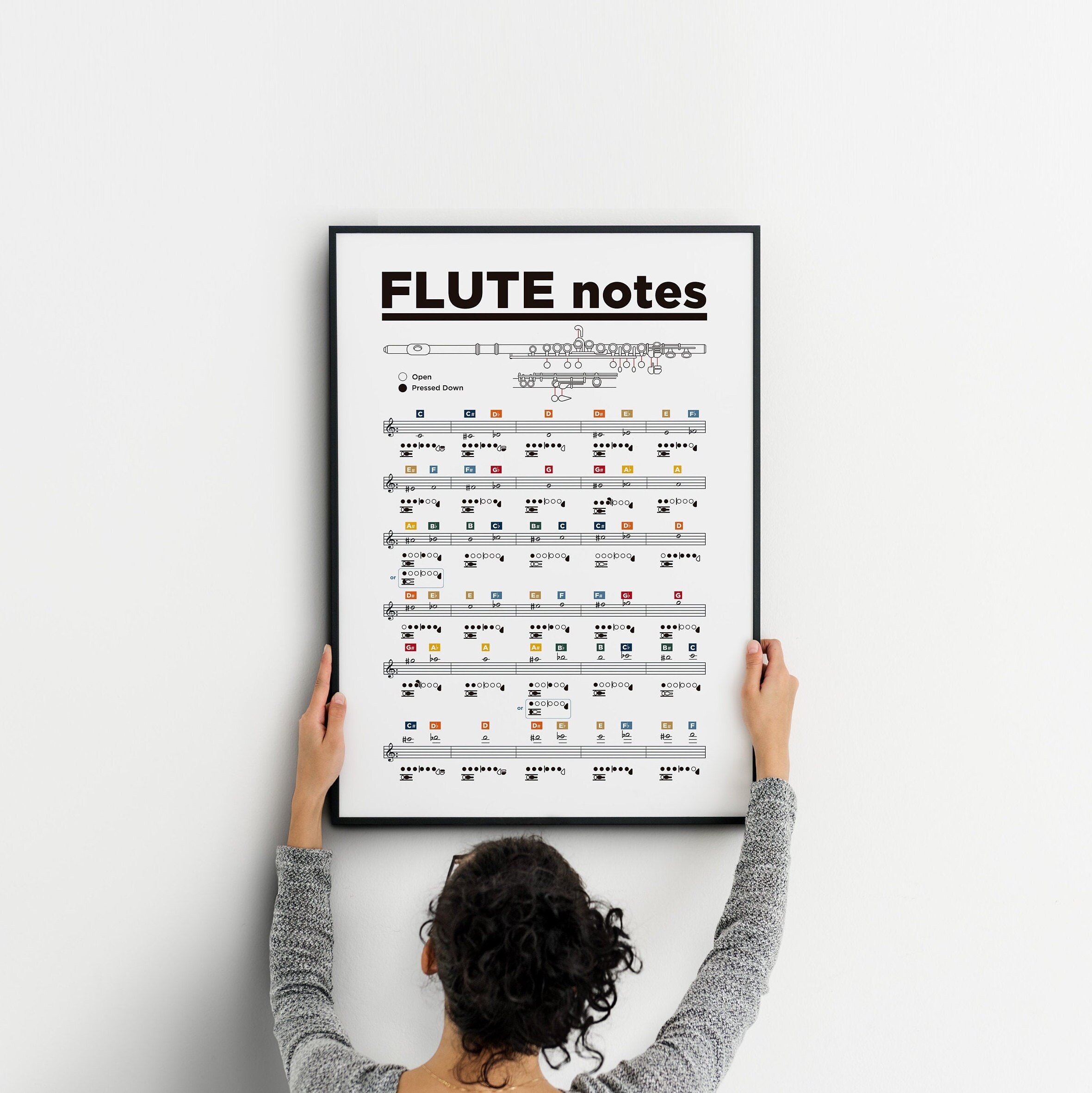 Flute Chart. Transverse Flute Printable Poster. Transverse - Etsy Australia