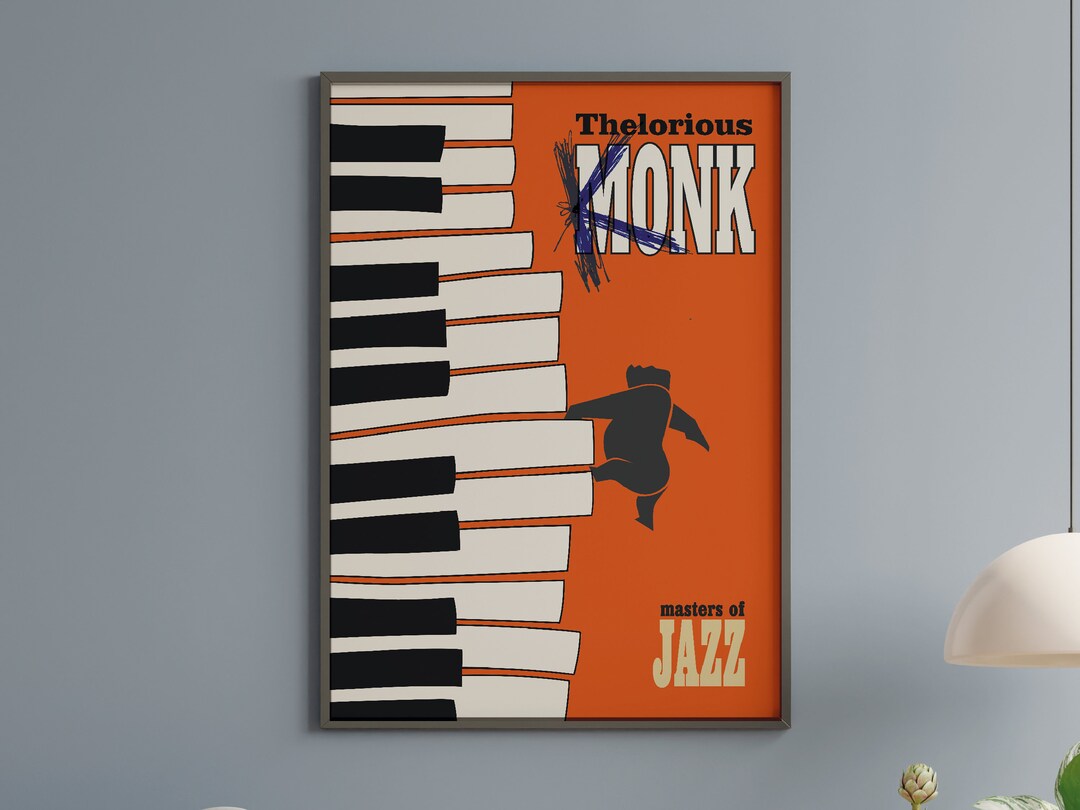 Thelorious Monk. Masters of Jazz Poster Series. Printable Piano Jazz ...