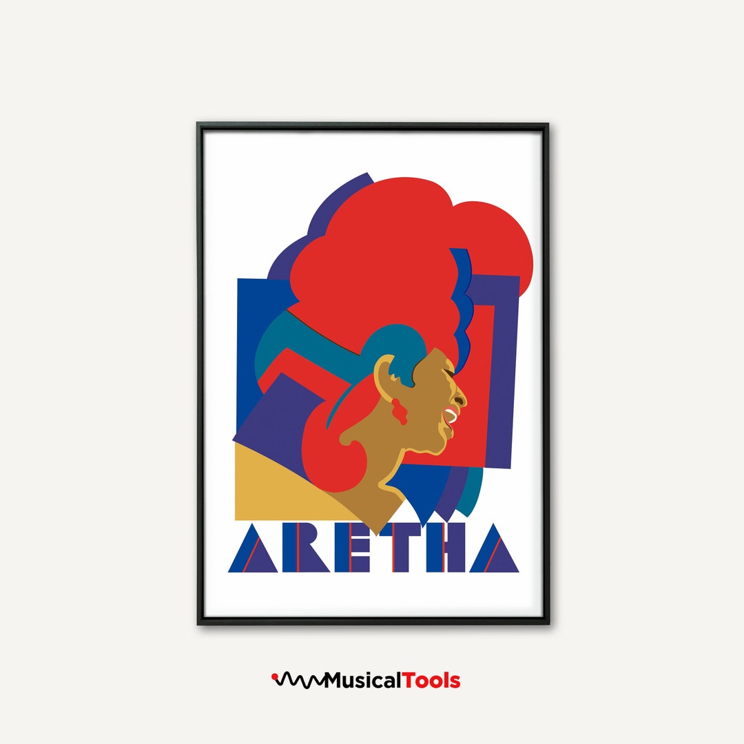 Retro 60s Music Poster - Aretha Franklin, Milton Glaser Design ...