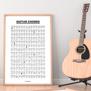 Guitar Extended Chord Chart poster. Music Gift. Guitar | Etsy