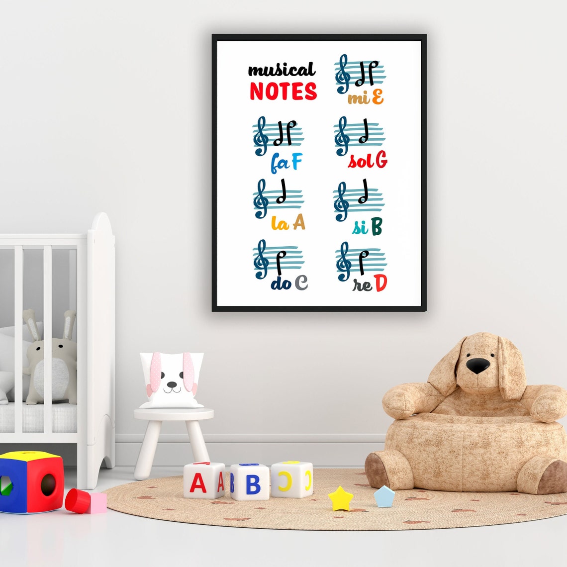 Printable Musical Notes Theory Poster for Kids. - Etsy