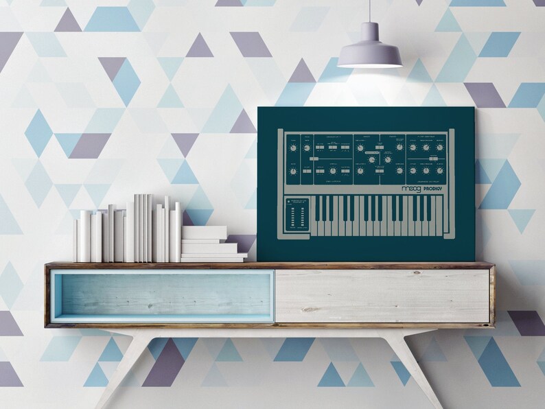 MOOG Synth Poster, Racing Green Edition, Minimalist Illustration ...