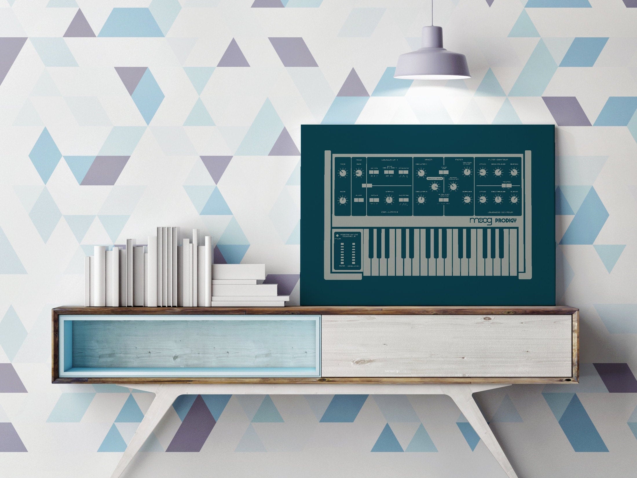 MOOG Synth Poster, Racing Green Edition, Minimalist Illustration ...