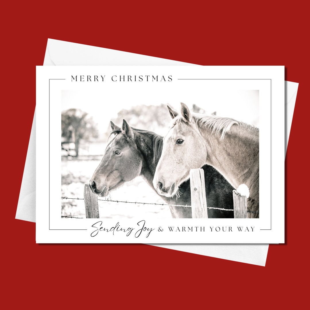 Snowy Ranch Horse Christmas Cards • Western Christmas Cards • Vintage ...