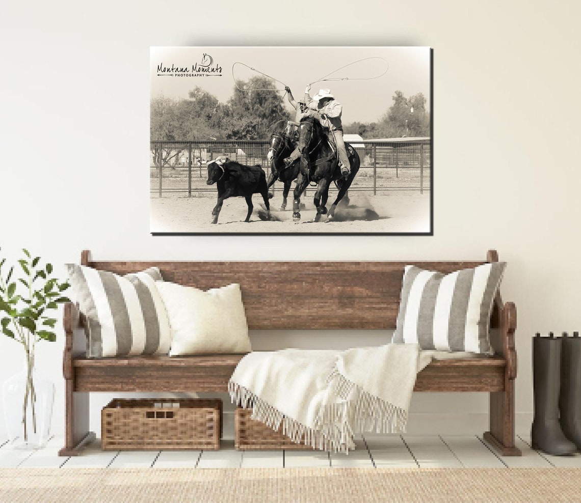 Team Roping Rodeo, Calf Roping, Cowboy Rodeo Photos, Horse Wall Art ...