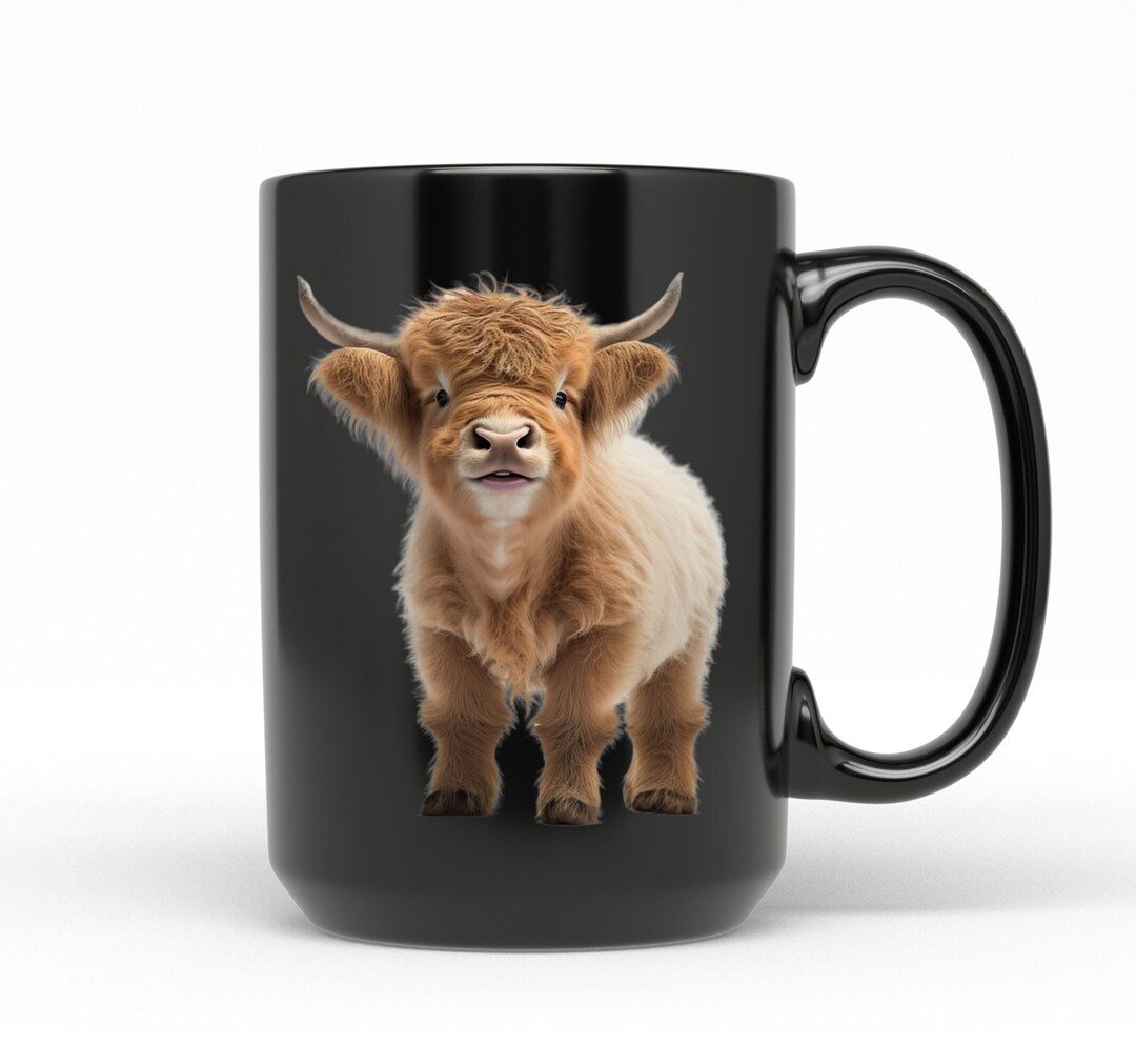Cute Highlander Cow Mug, i Love Mooo-ntana Montana Cow Coffee Mug ...