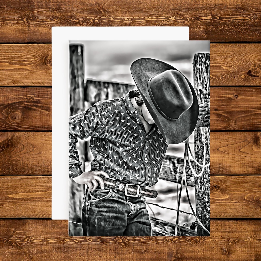 Western Cowboy Note Cards • Blank Greeting Cards • Cowboy Cards ...