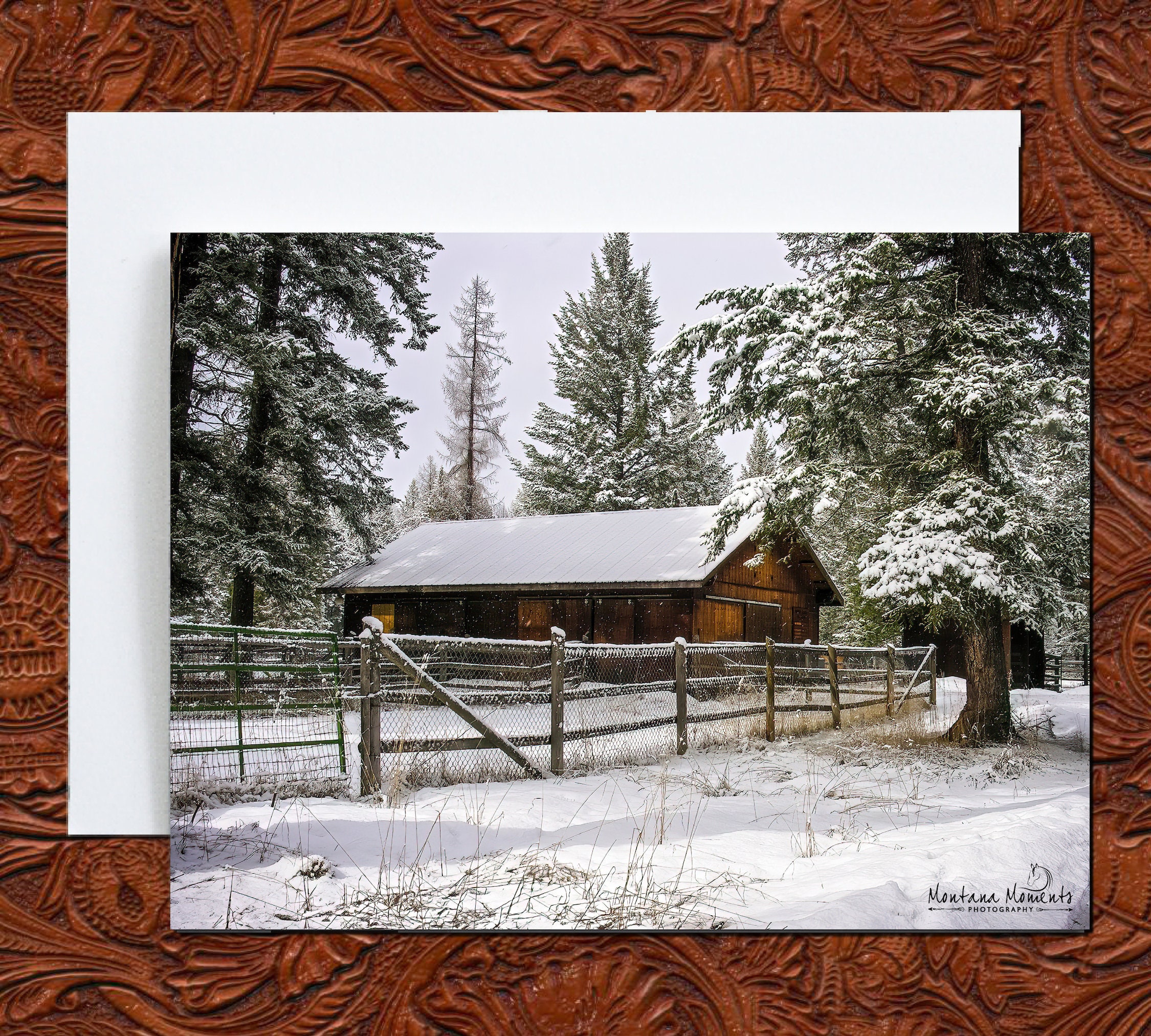 Rustic Barn in Snow Note Card Sets, Winter Barn Greeting Cards, Ranch ...
