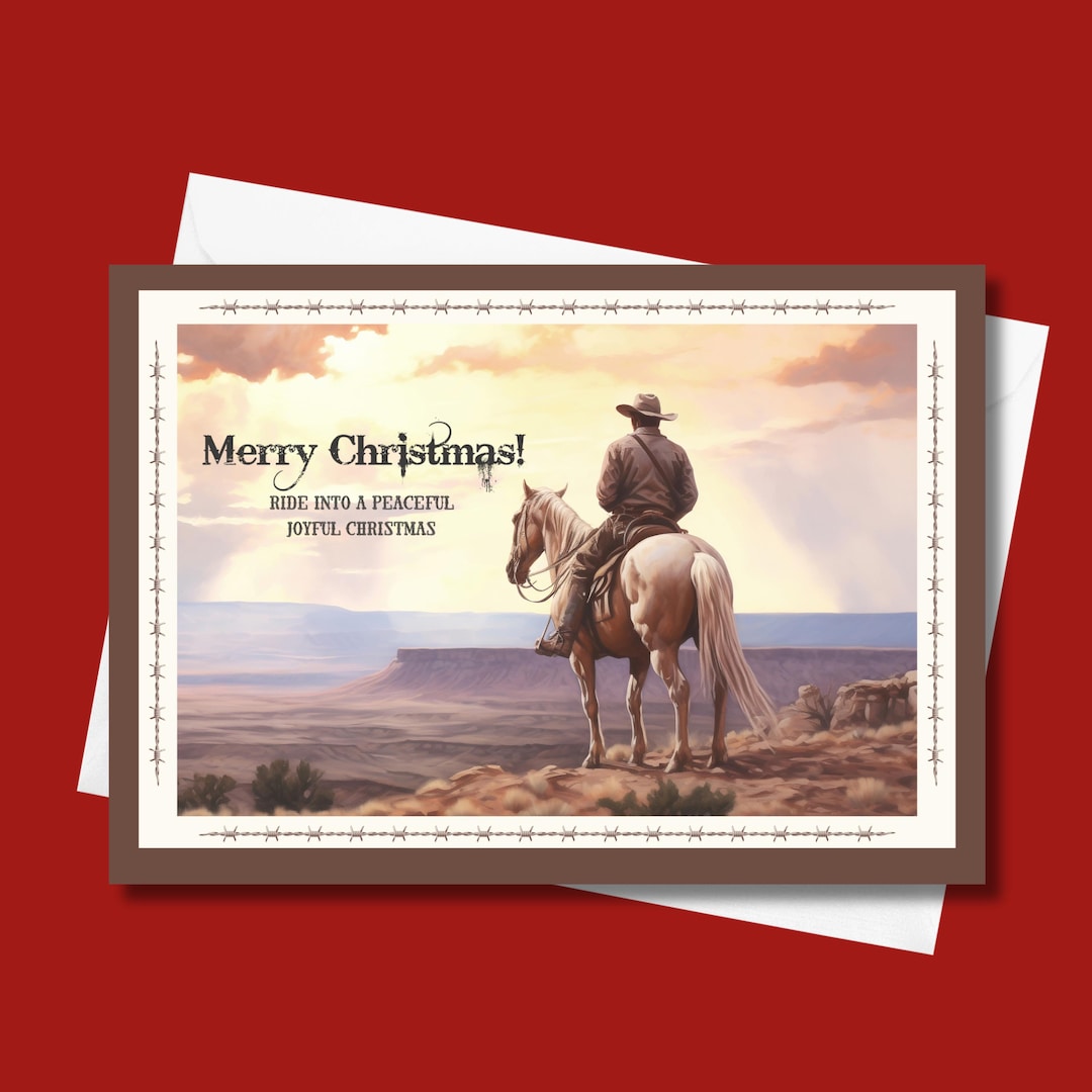 Cowboy Christmas Card • Western Holiday Card • Rustic Christmas Cards ...